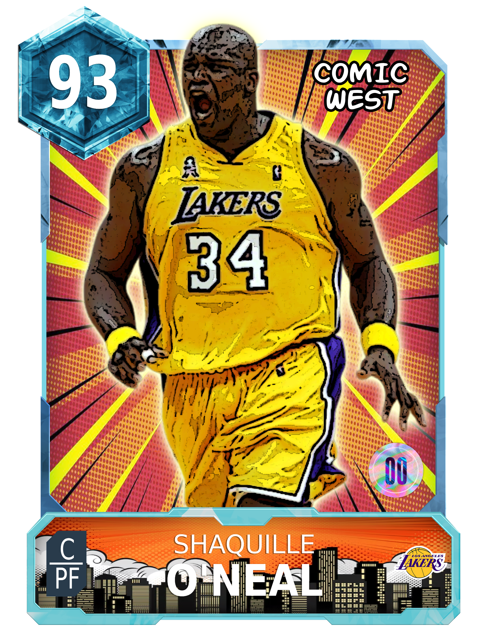 2KDB MyTEAM Database | NBA 2K Custom Card (comic west shaquille o'neal ...