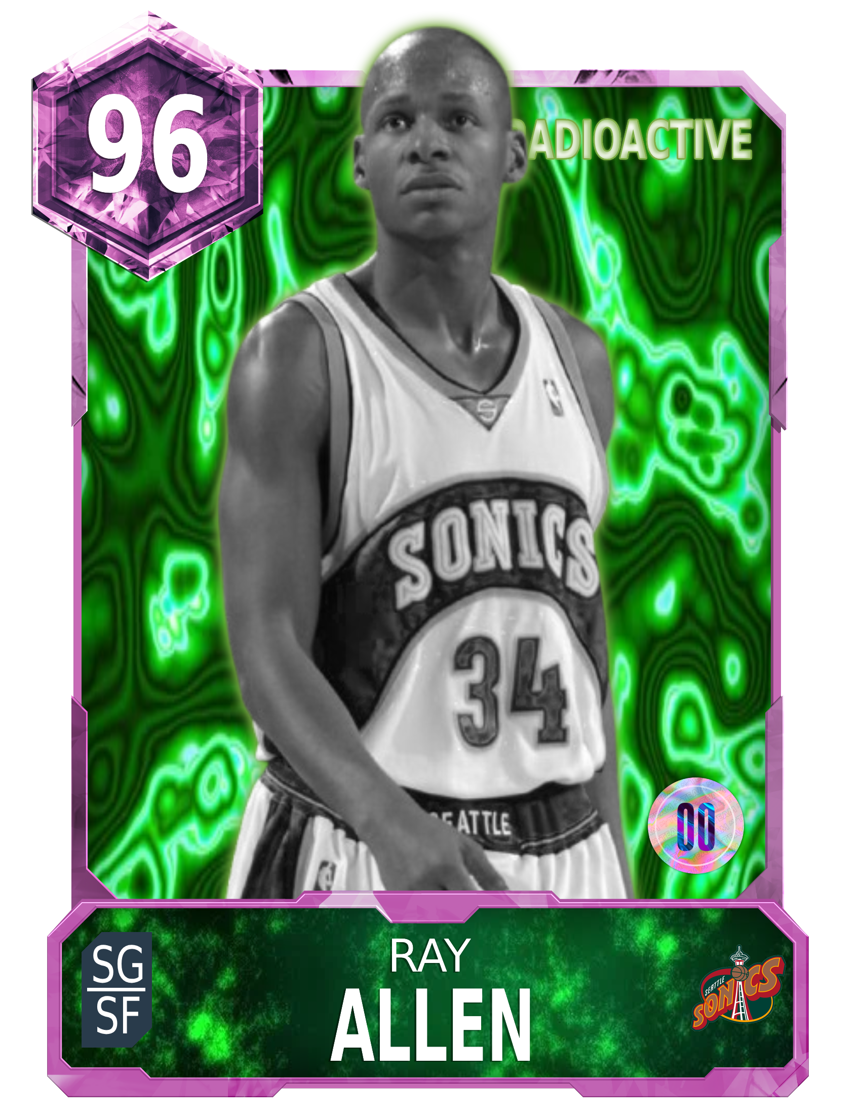 2KDB MyTEAM Database | NBA 2K Custom Card (RADIOACTIVE RAY ALLEN 2/3 ...